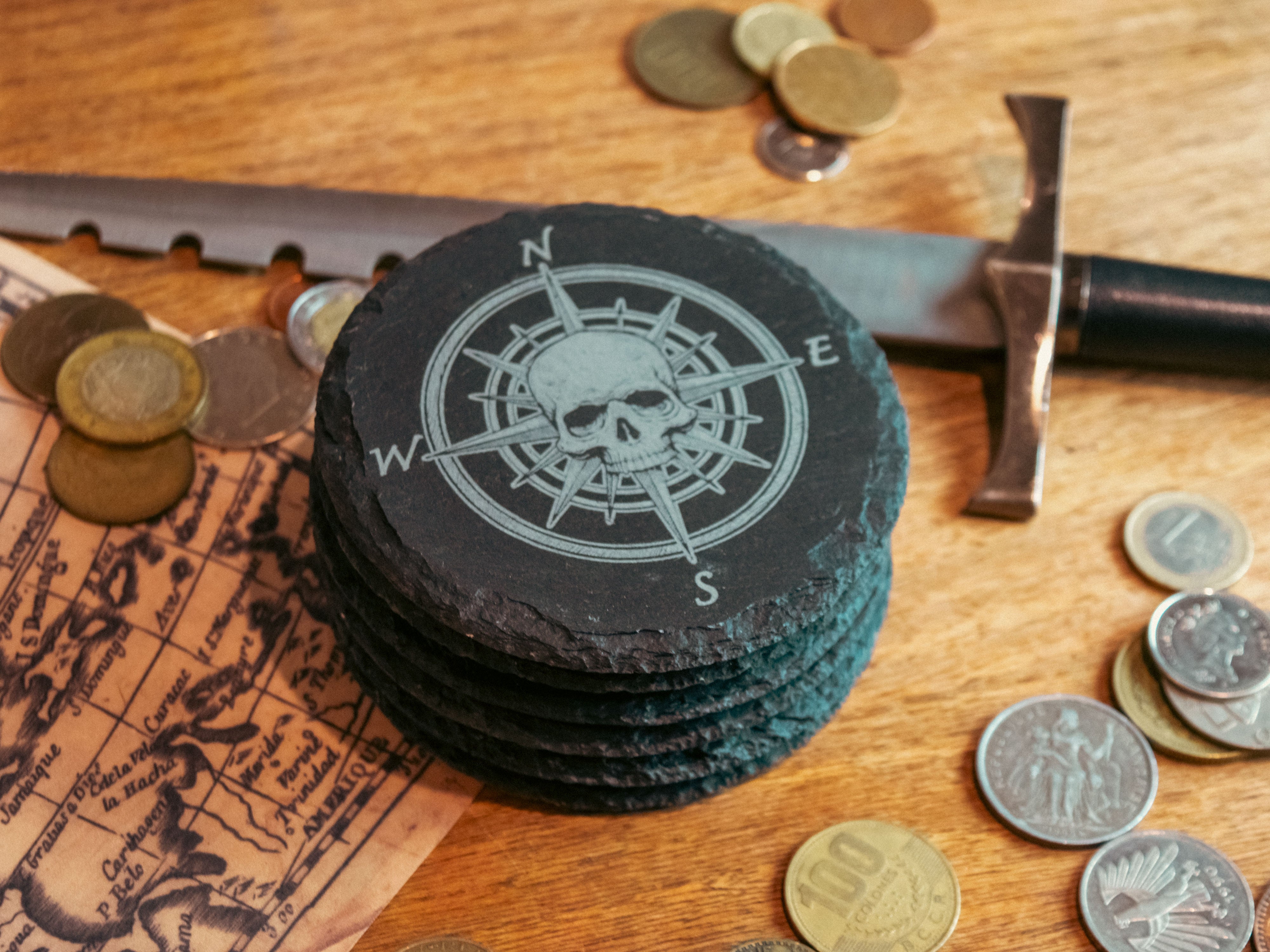 Skull Compass Coaster – We Geek Together